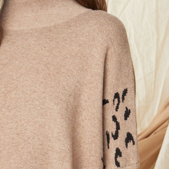 Entrousa | Sweaters | Entro Leopard Print Asymmetrical Turtleneck ...